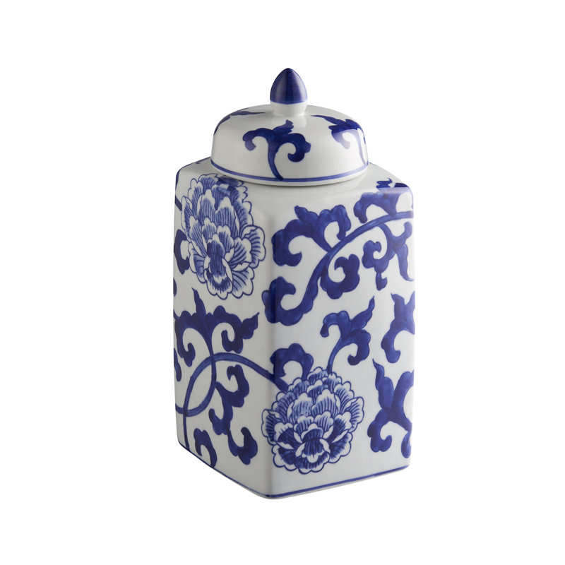 Charlton Home® Dareese 9.44" Handmade Blue White Chinoiserie Ceramic ...