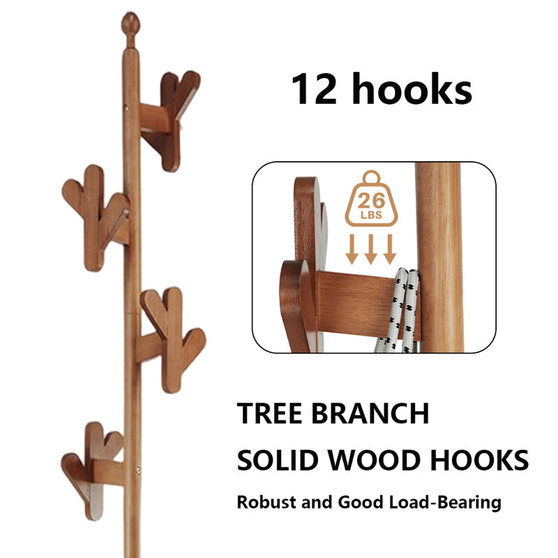 LIWEI Solid Wood Coat Rack Freestanding | Wayfair