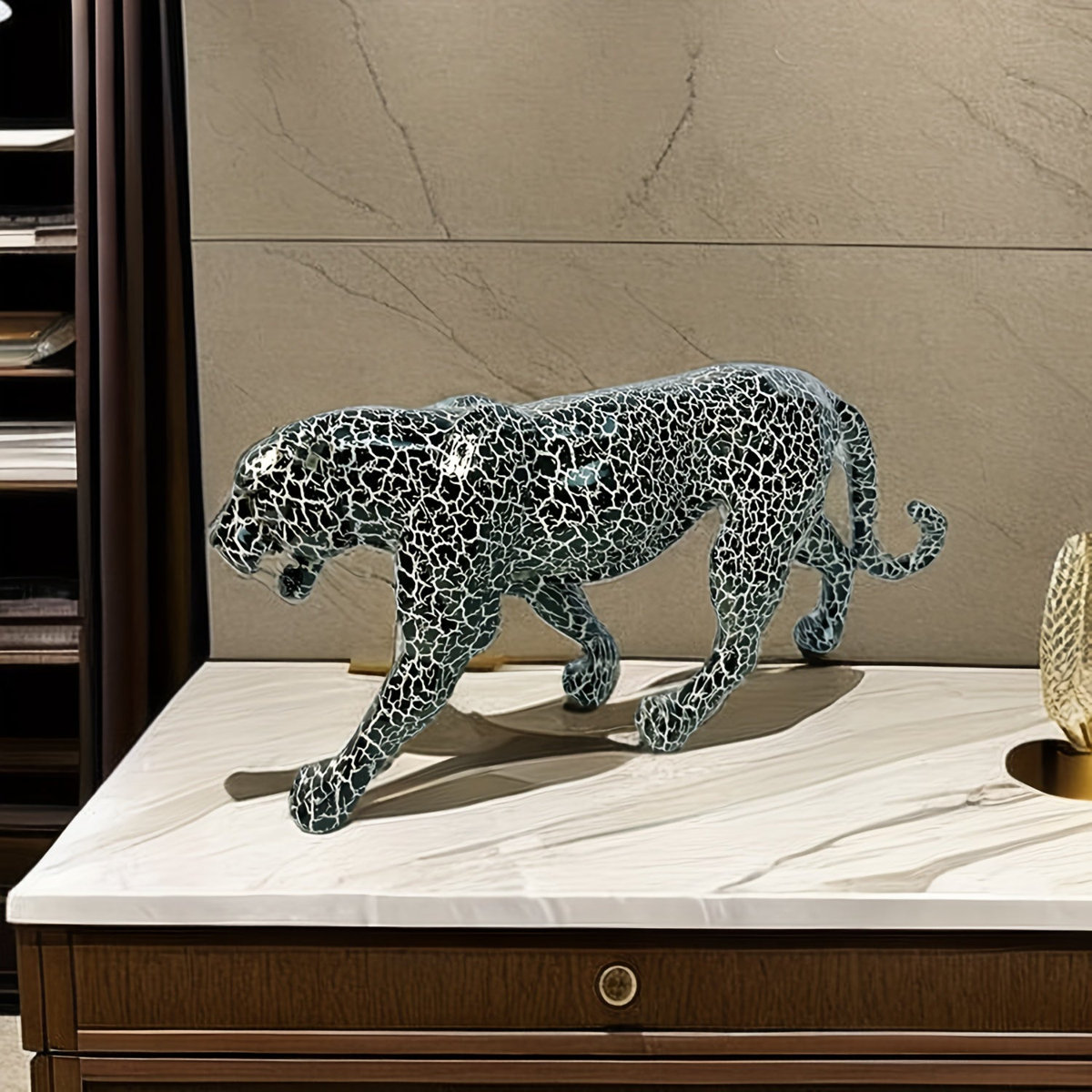 House of Avana Modern Geometric Leopard Miniature Statue | Perigold