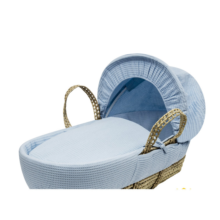 Kinder Valley Blue No Pattern Cotton Blend Moses Basket Bedding Set ...