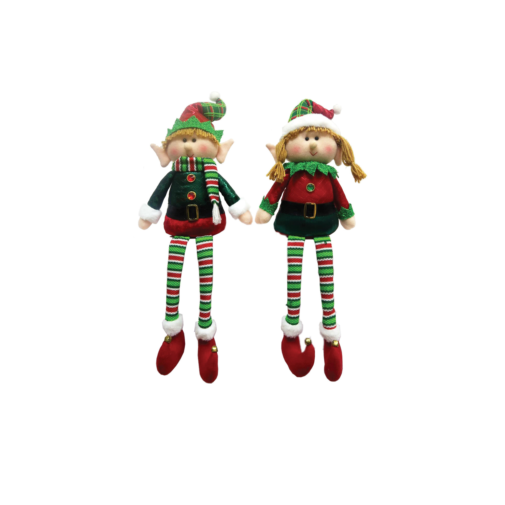 The Holiday Aisle® 2 Piece Sitting Elves Set | Wayfair