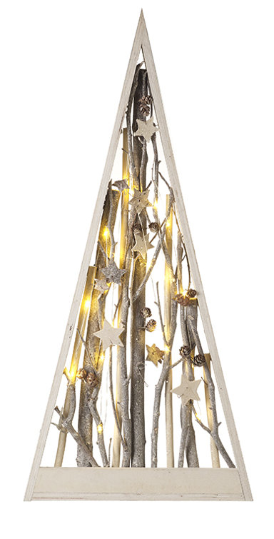 The Seasonal Aisle Wooden Triangle Frame with LED Light | Wayfair.co.uk