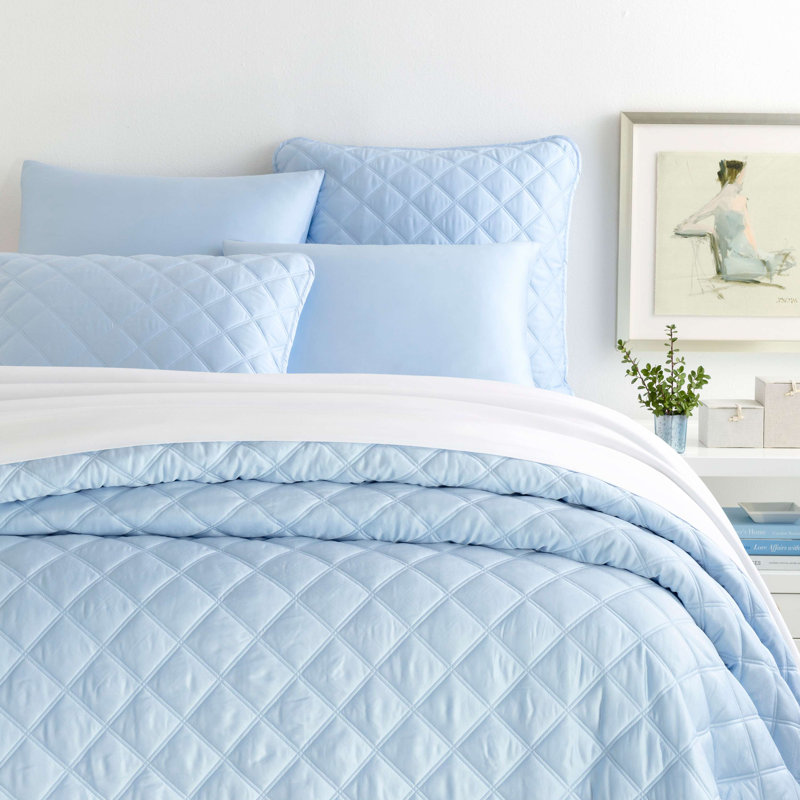 Pine Cone Hill Quilted Silken Solid Coverlet & Reviews | Wayfair