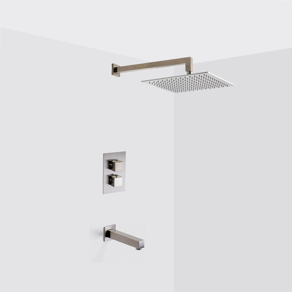 Bathonomy Devon 2-3 Way Shower Set With Tub Spout - Wall Mount - 12 ...
