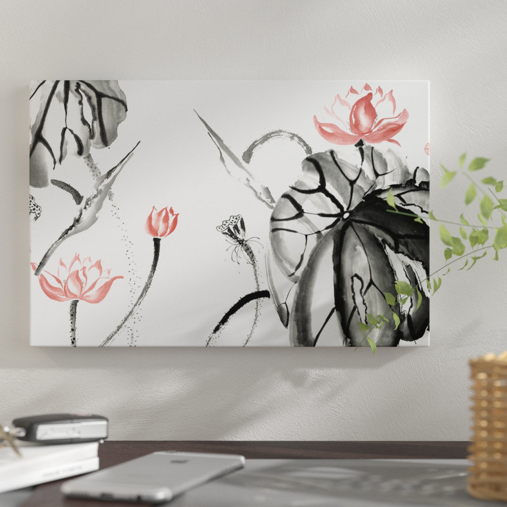 East Urban Home 'Lotus Study with Coral II' Print on Canvas - Wayfair ...