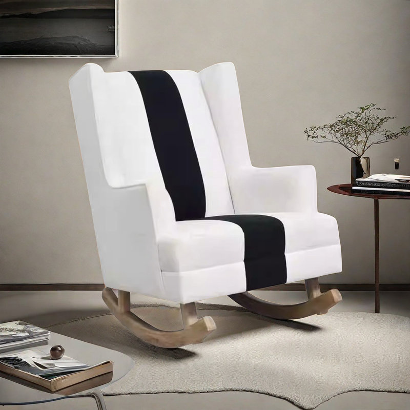 Comfort Zone Furniture.e Simple black and white striped rocking chair ...