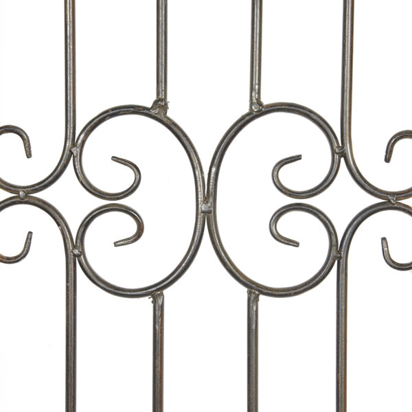 One Allium Way® Wood Distressed Ornamental Panel Scroll Cream Wall ...