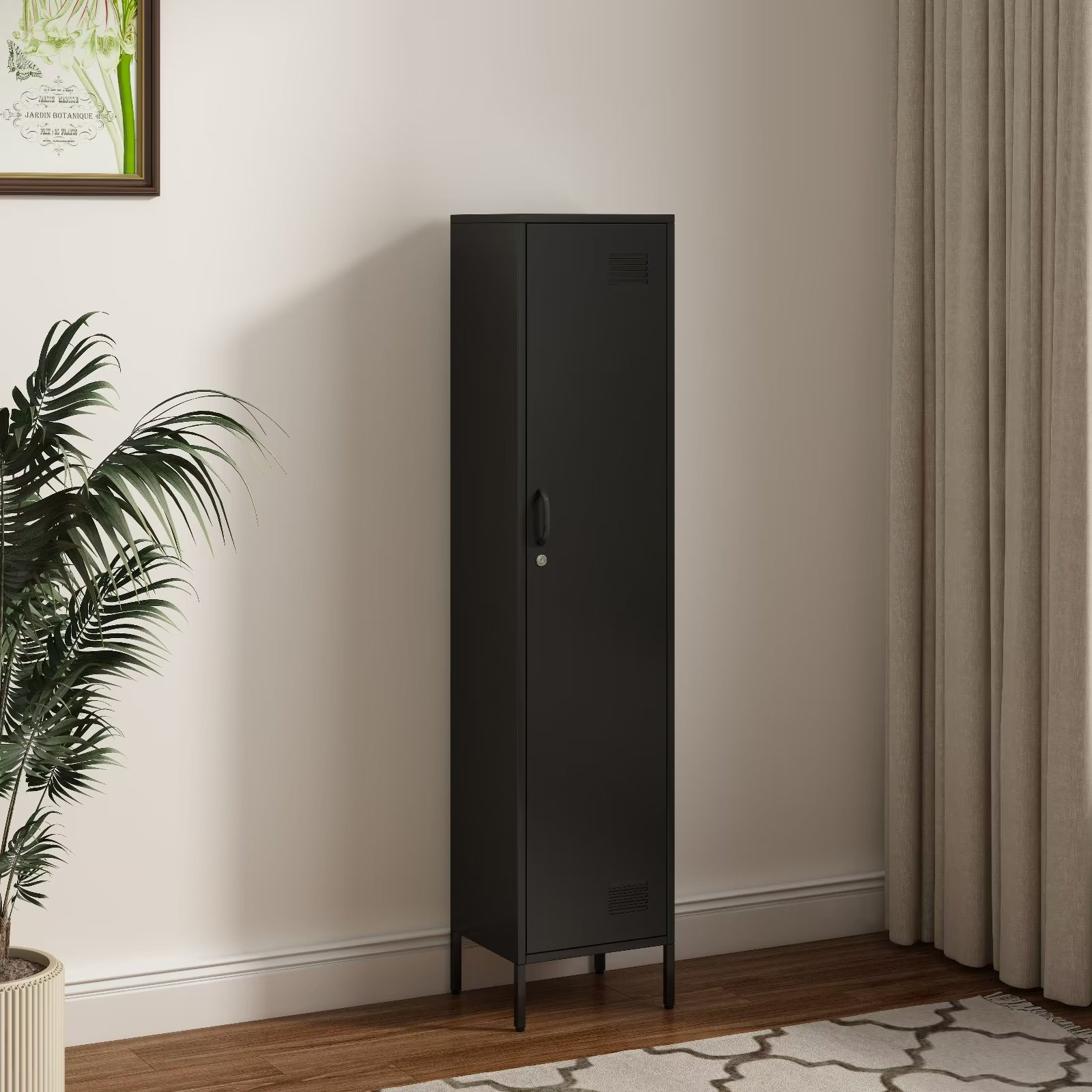 Inbox Zero Kezlin 5 - Shelf Tall Steel File Cabinet with Shelf Storage ...