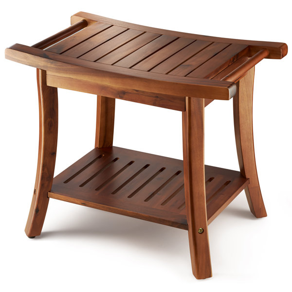 Lark Manor™ Acacia Wood Shower Benches For Inside Shower - Wooden ...