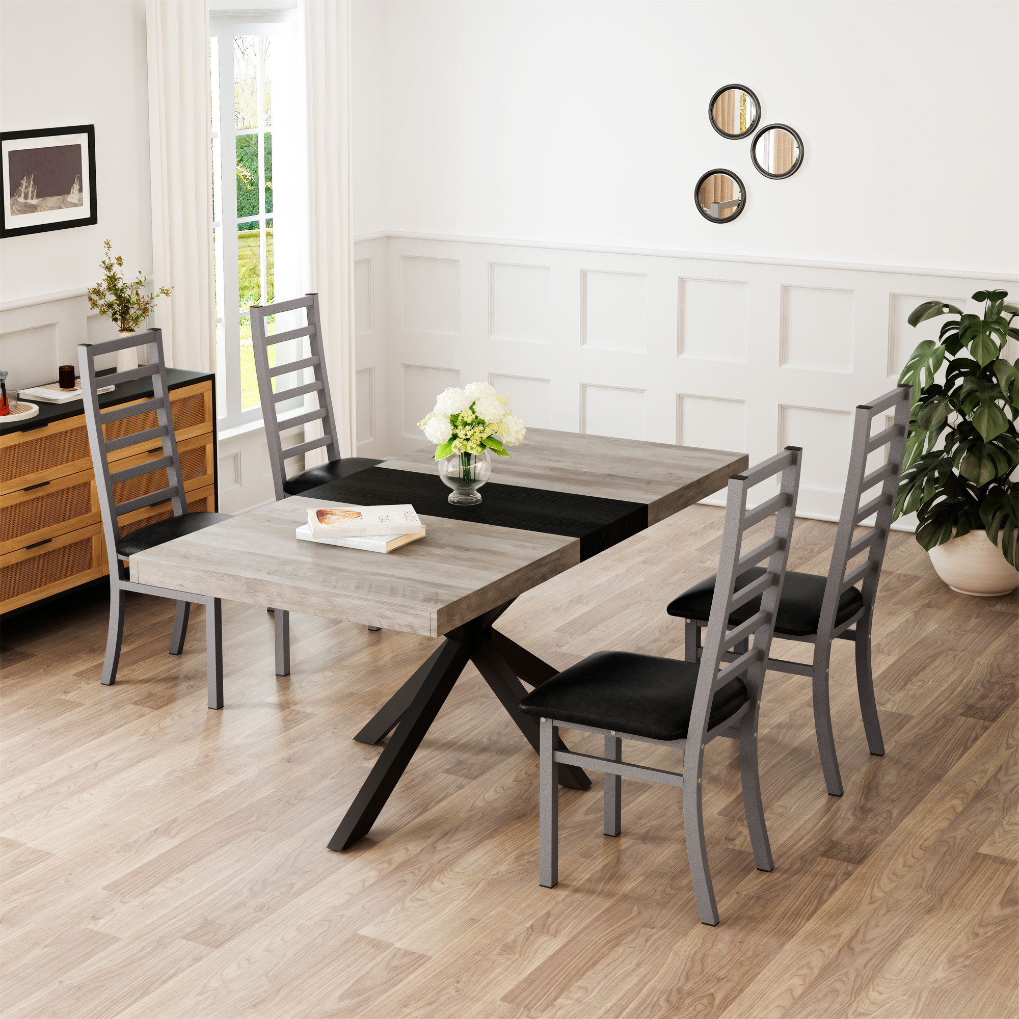 George Oliver Retro Rectangular Stretch Dining Table | Wayfair