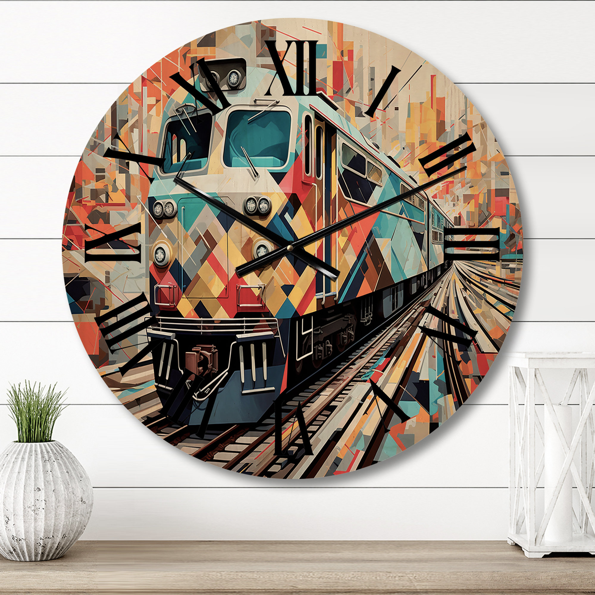 East Urban Home Abstract Train Geometric Express II - Transportation ...