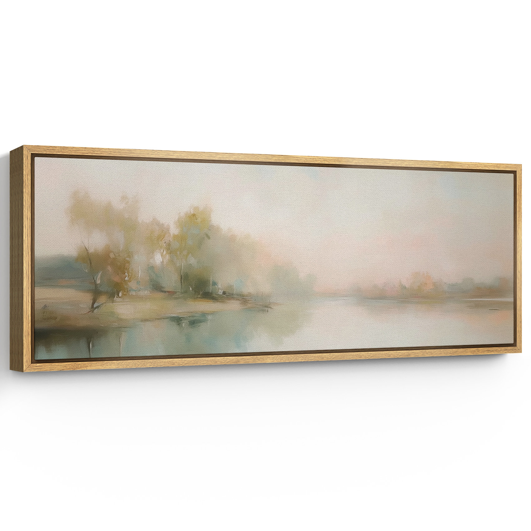 IDEA4WALL Abstract Lake Landscape Artwork, Green Country Sereny Wall ...