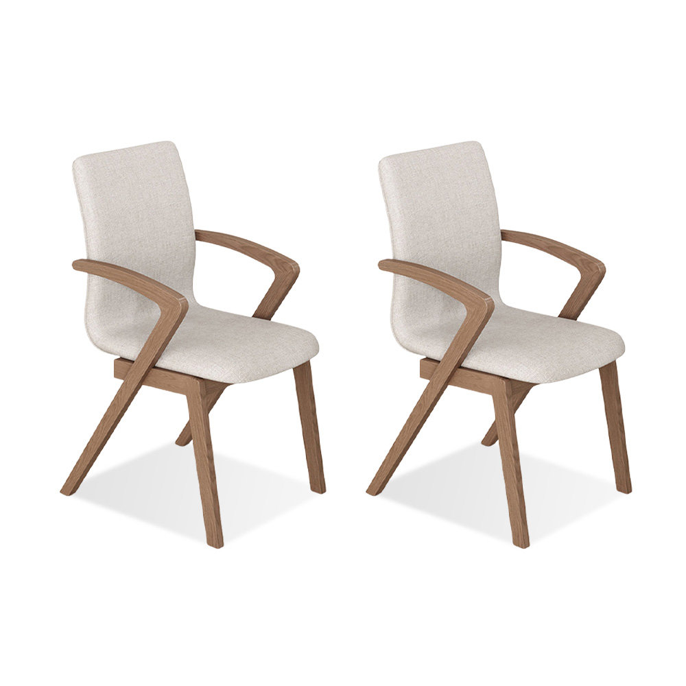 Open Edge Sports 19.92" Nut-Brown Solid back Arm Chair(Set of 2) | Wayfair