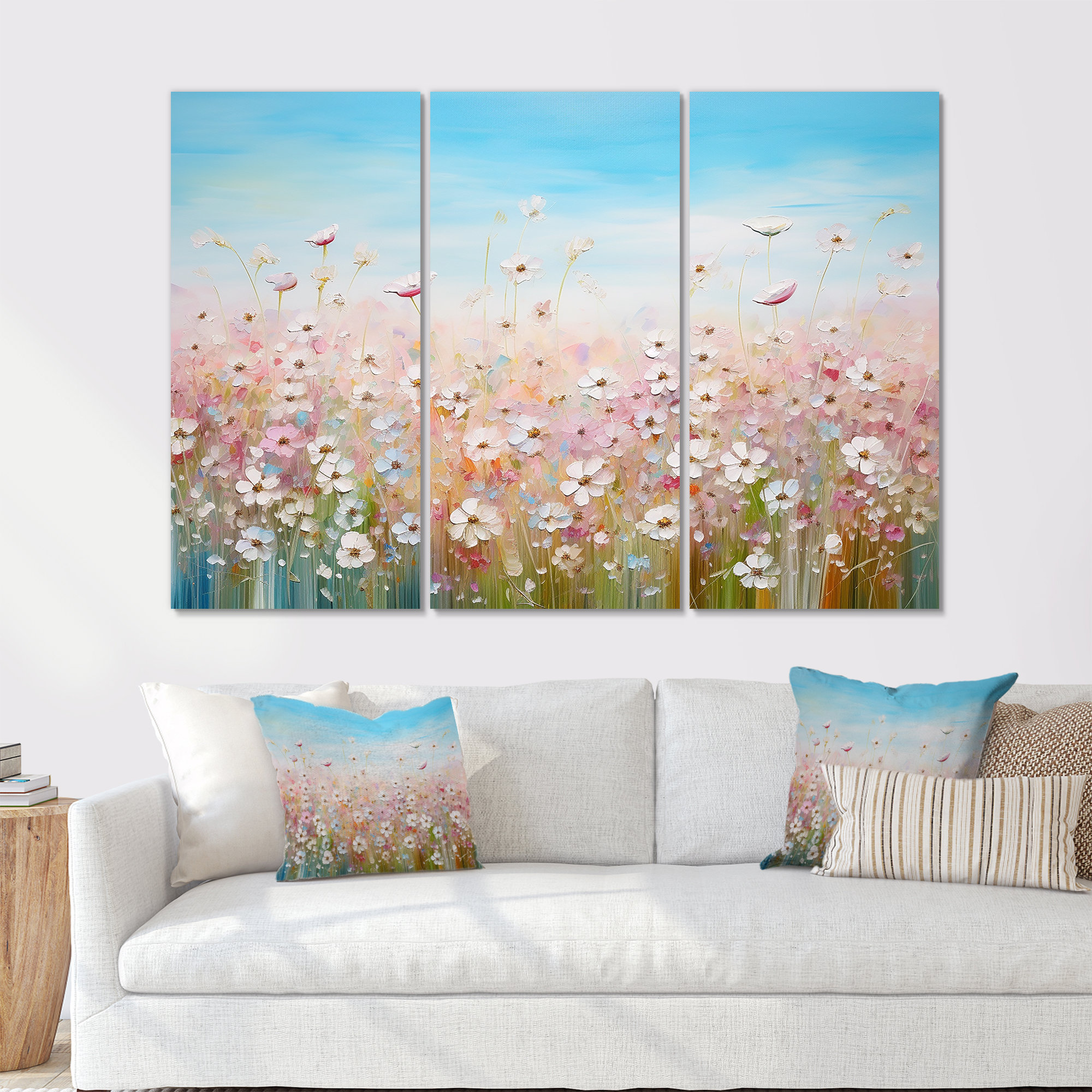 Red Barrel Studio® Wild Flowers Meadows I - Flower Field Canvas Art Set ...