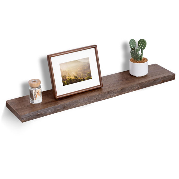 Ebern Designs Carsin Irregular Reclaimed Elm Floating Wall Shelf ...
