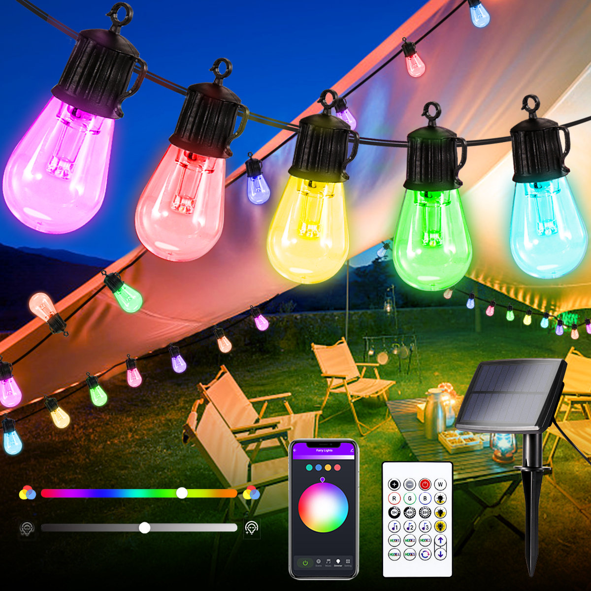 The Holiday Aisle® Halijaide Solar Smart String Lights Outdoor 25Ft 15 ...