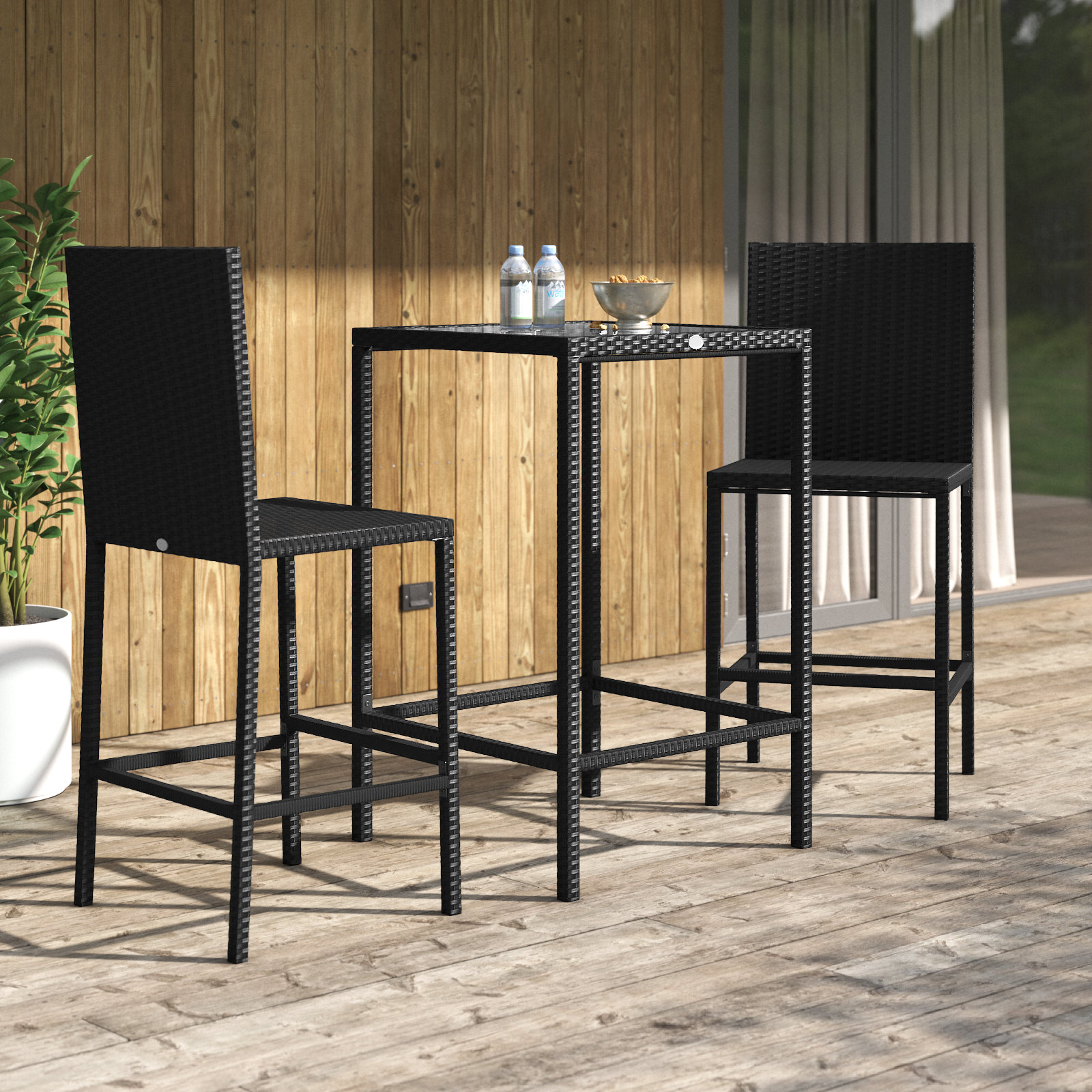 Wade Logan Swiney Square 2 - Person 24'' Long Bar Height Dining Set ...