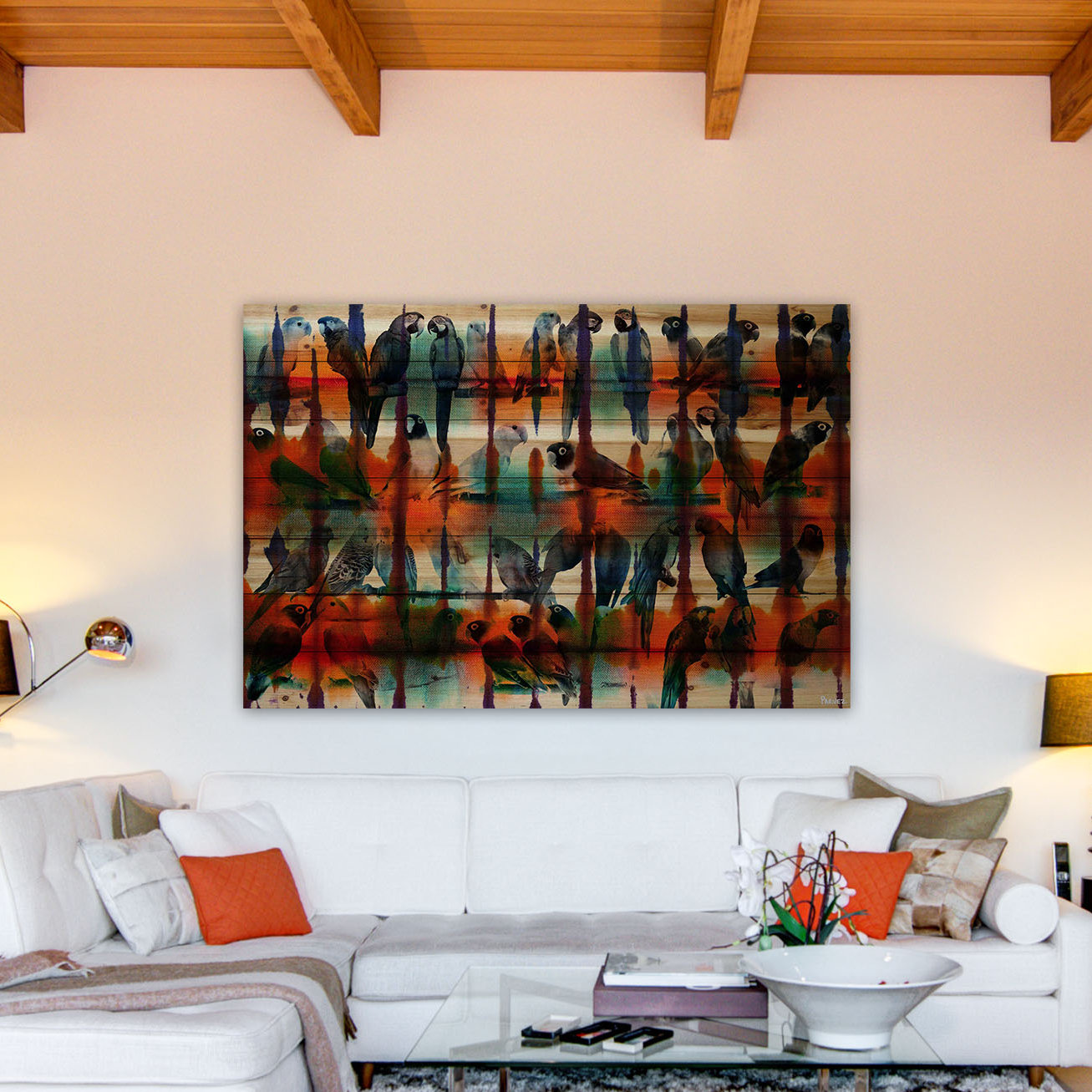 Parvez Taj 'Secret Wings' by Parvez Taj Painting Print on Natural Pine ...