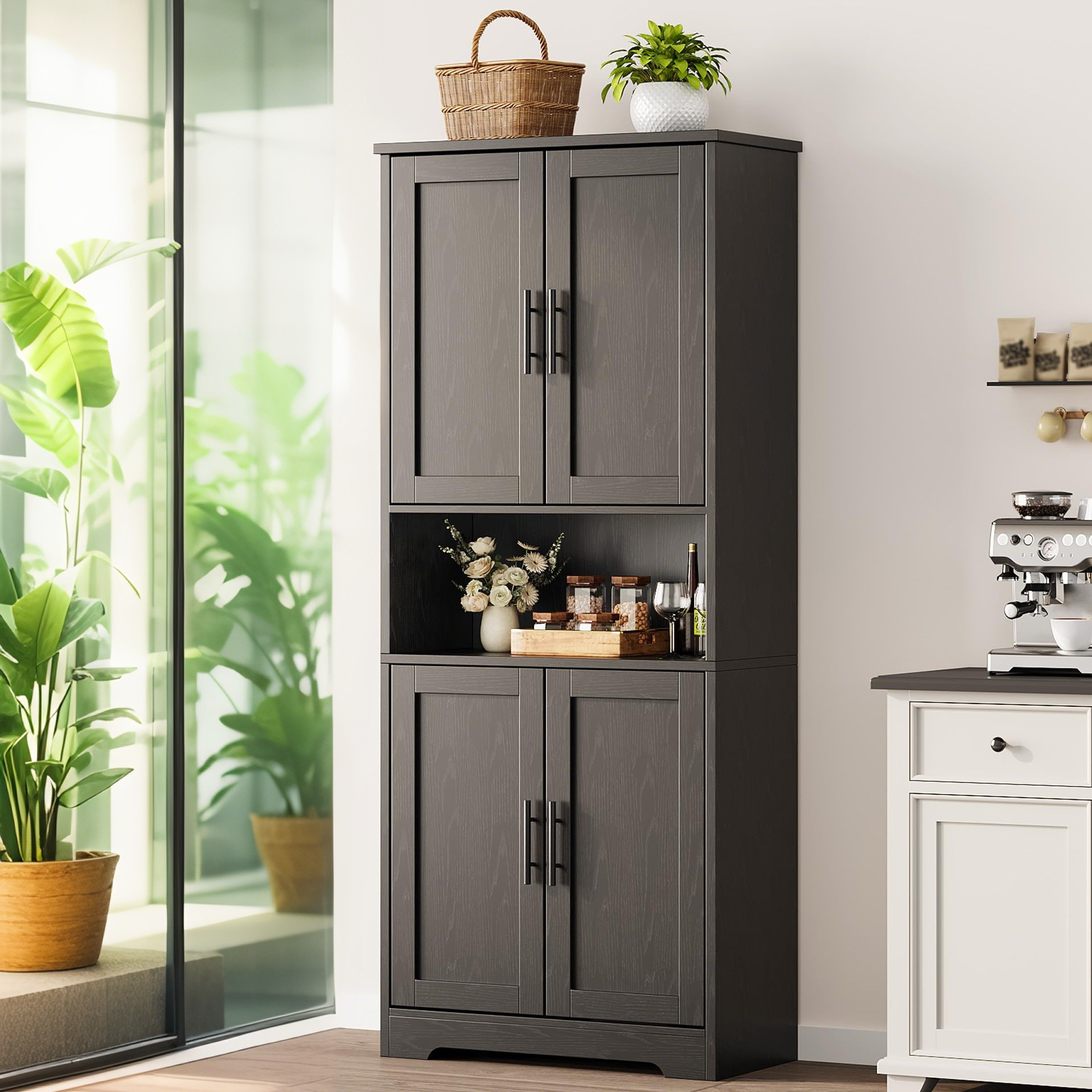 Lark Manor™ 70" Tall Pantry Cabinet, Farmhouse Kitchen Pantry Storage ...