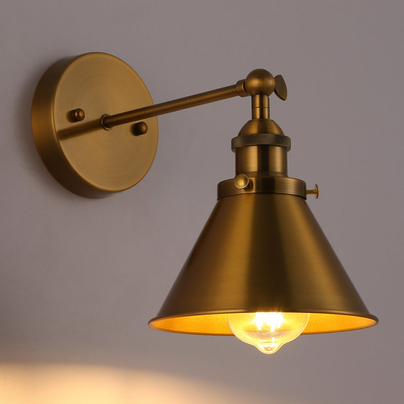 Wrought Studio Rhem 1 - Light Brass Armed Sconce & Reviews | Wayfair