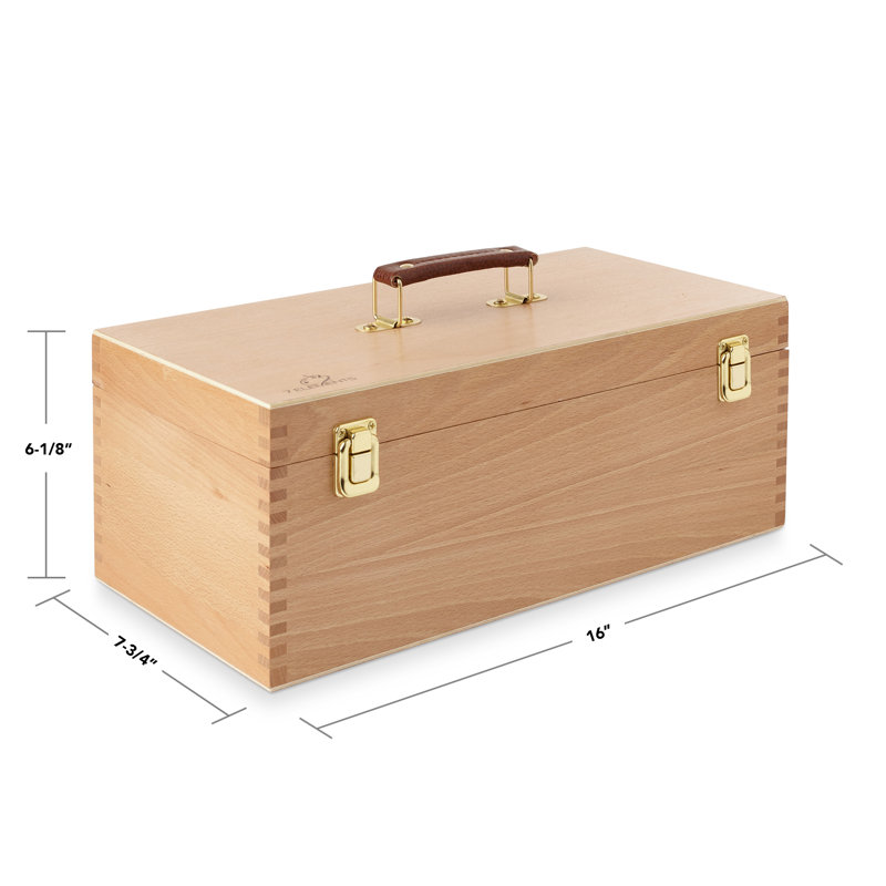 7 Elements Large Beechwood Art Supply Storage Box | Wayfair