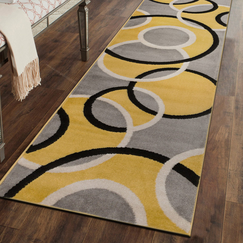 Wade Logan® Doucet Geometric Yellow/Gray/Black Area Rug & Reviews | Wayfair