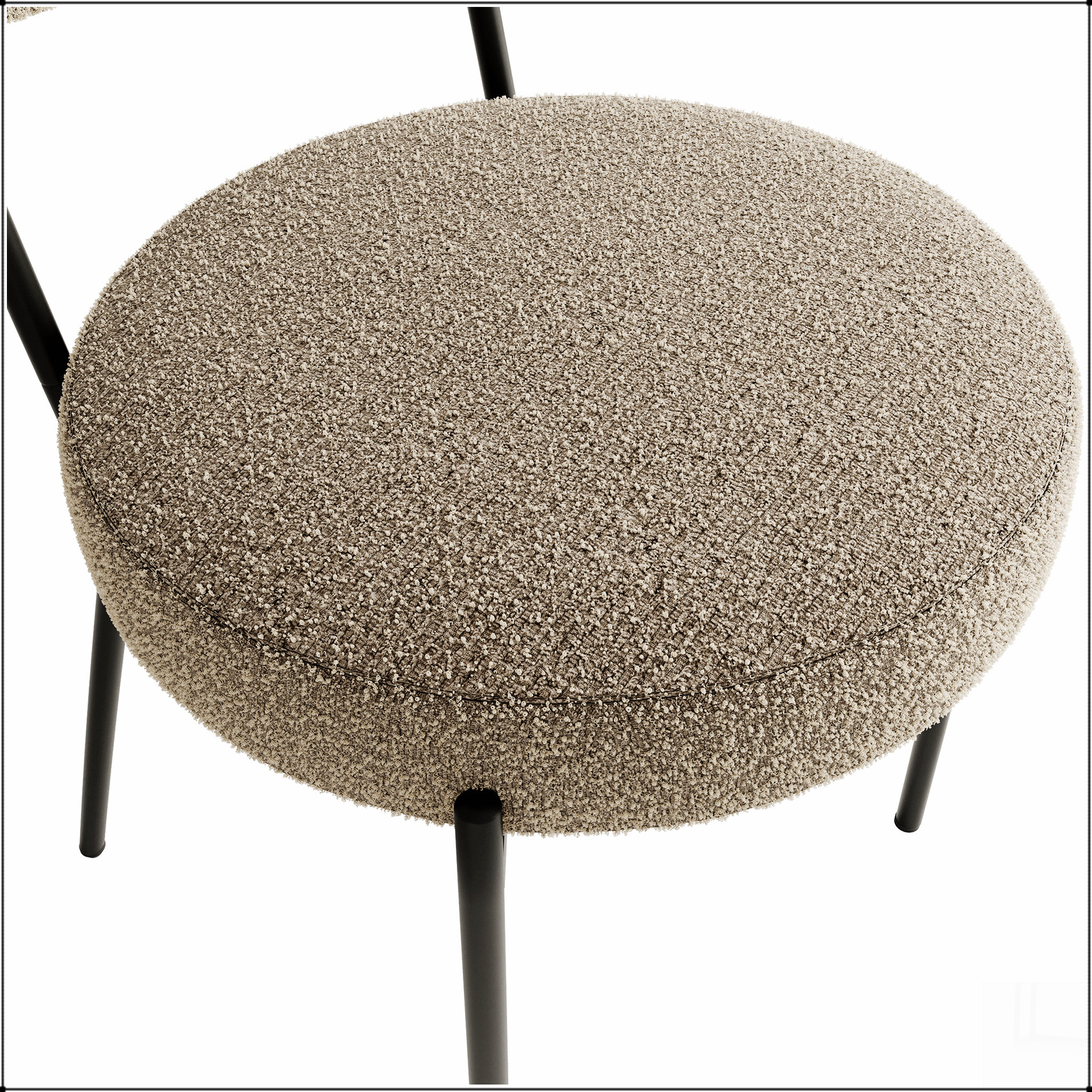 George Oliver Boucle modern kitchen dining chair Bentwood covered with ...