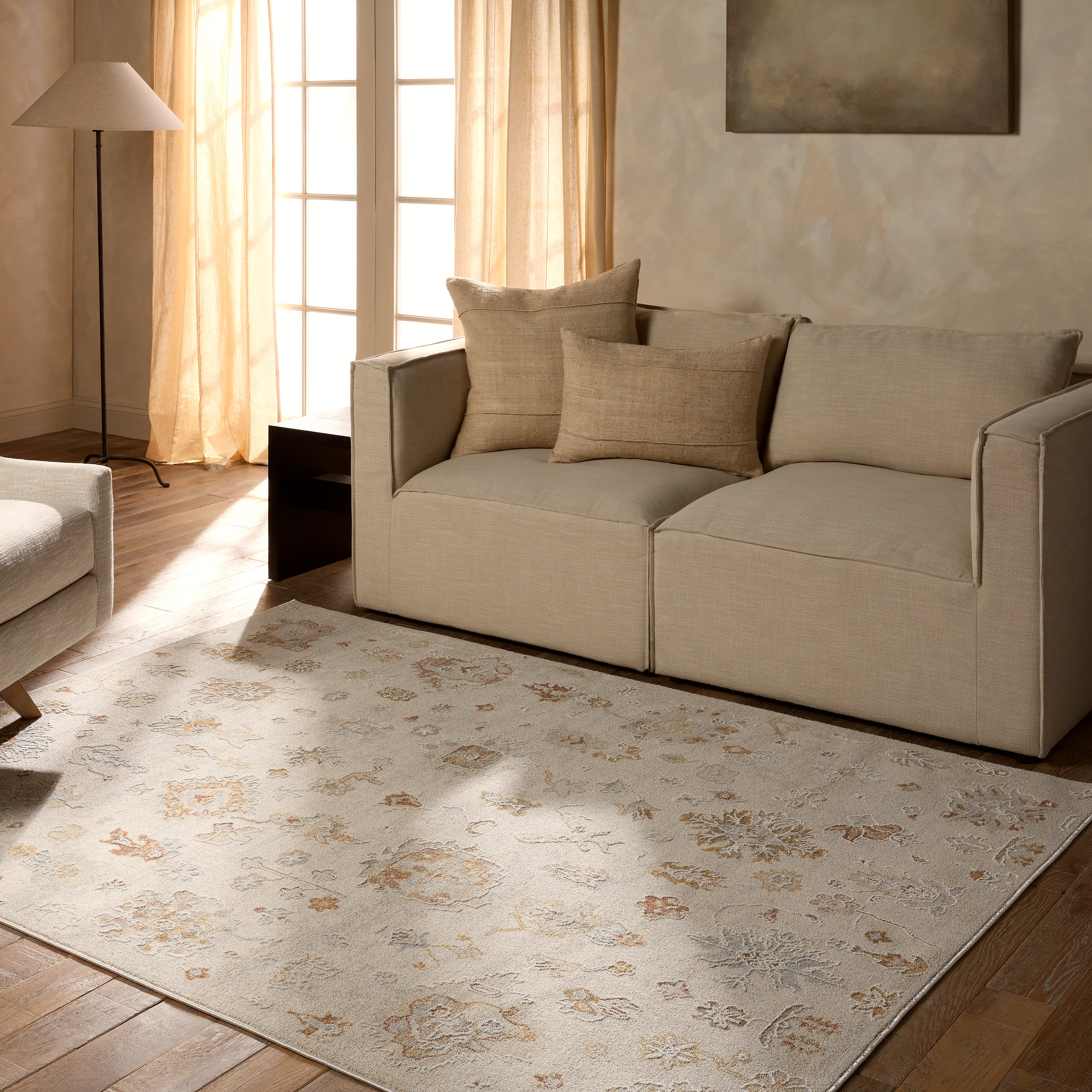 Bungalow Rose Mithri Powerloomed Oriental White Area Rug (18" Swatch ...