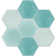 Villa Lagoon Tile Solid Mixed Aqua Hex 8" x 9" Cement Wall & Floor Tile ...