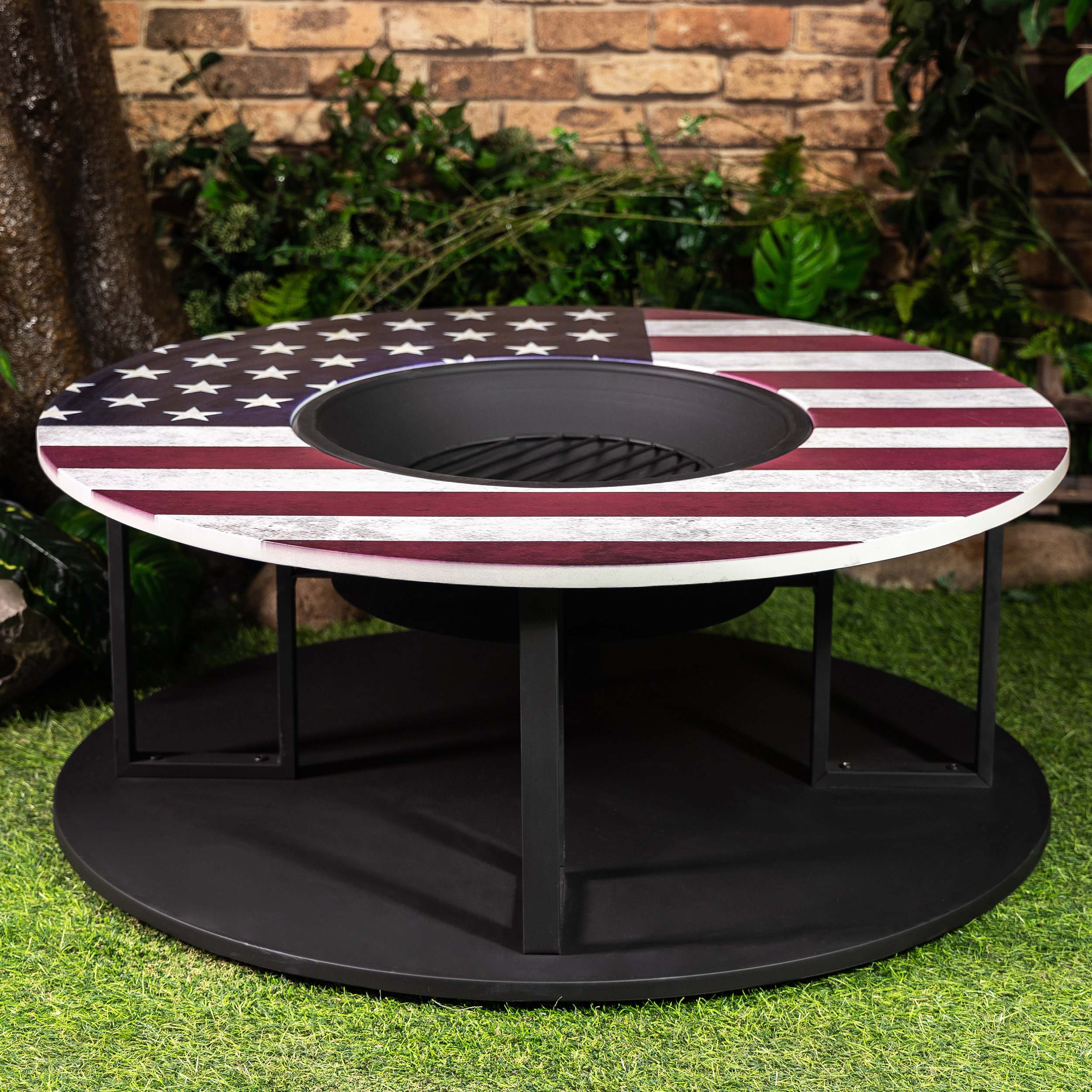 Deko Living 38 Inch Diameter Commemorative Outdoor Steel Wood Burning ...