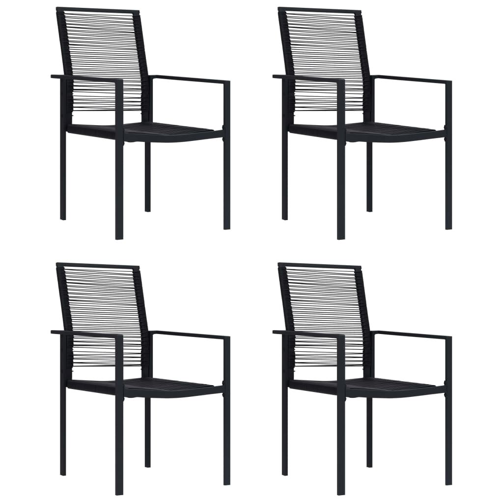 Ebern Designs Patio Chairs PVC Rattan Black Garden Outdoor Chair ...