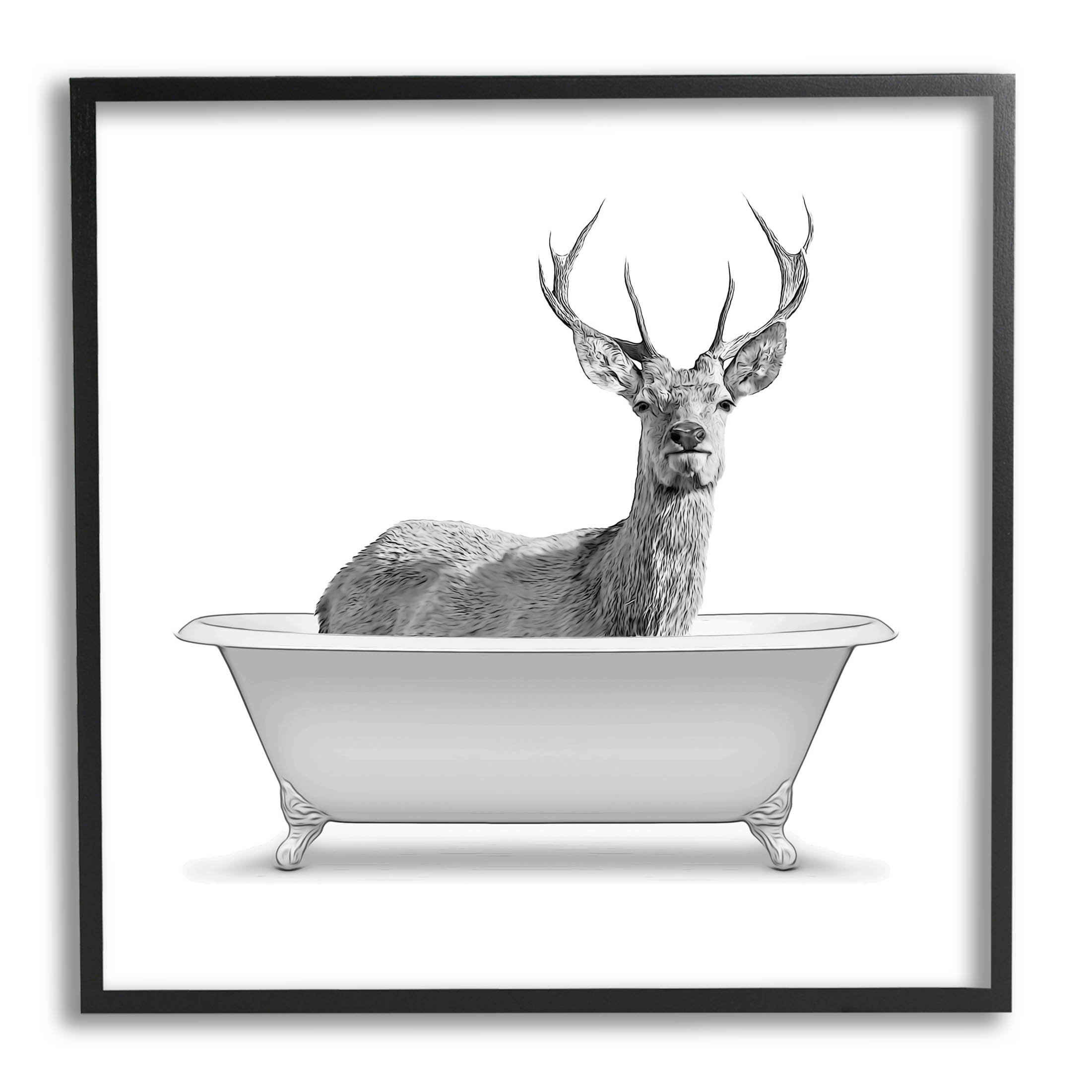 Trinx Woodland Deer Antique Bath Tub by Annalisa Latella - Floater ...