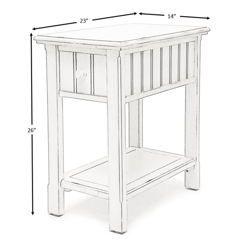 Highland Dunes Kolya Coastal White Solid Wood Chairside End Table | Wayfair