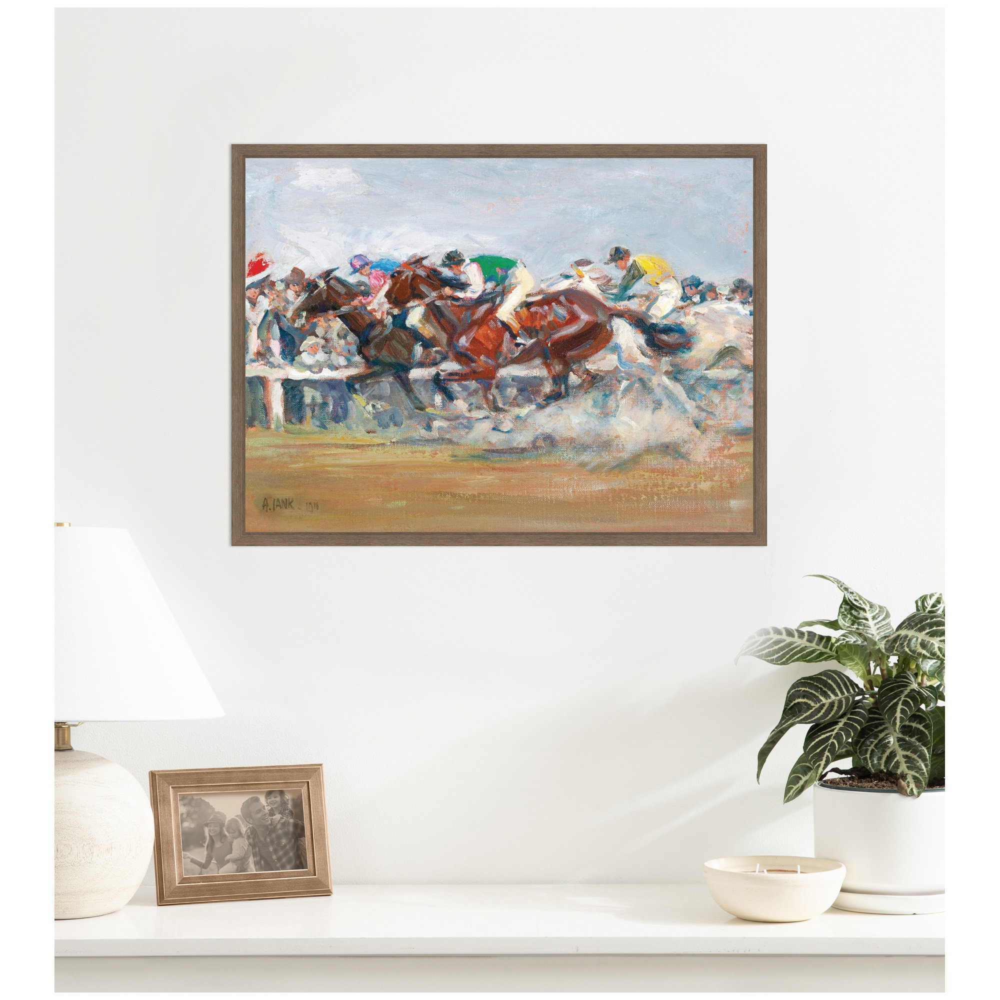 Lark Manor™ Horse Race 1911 Angelo Jank by Nostalgia Prints Framed ...