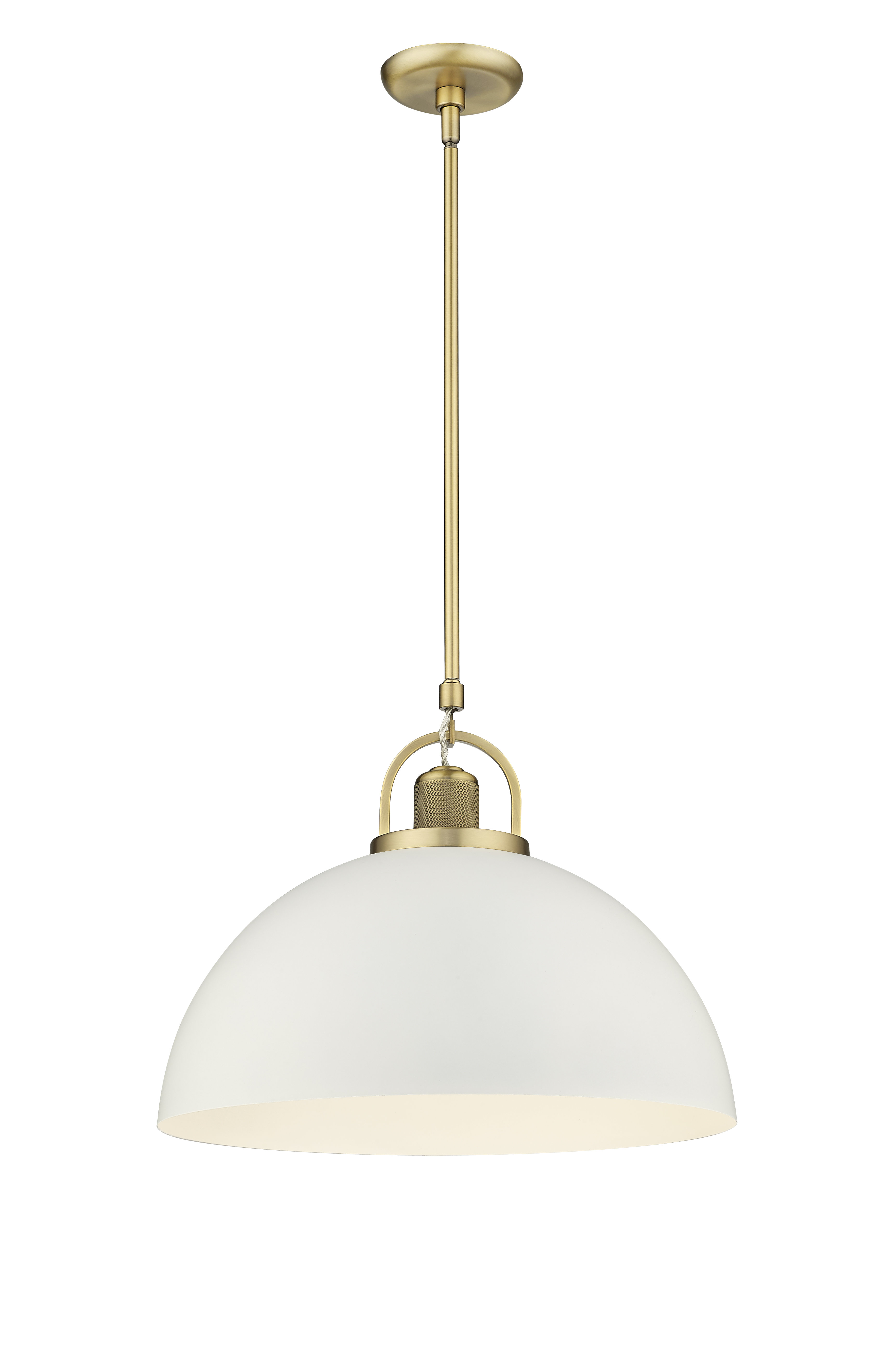 Mercer41 Quincy 1 Light Pendant Light in Vintage Brass with Steel Shade ...