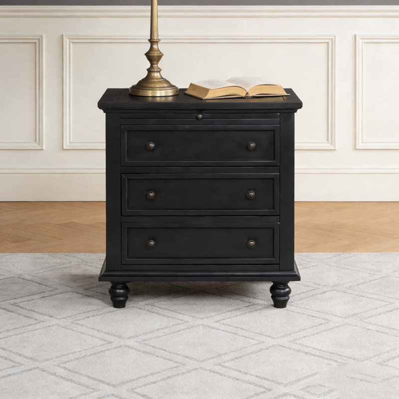 August Grove 3-Drawer Storage Wood Cabinet, End Table with Pull out ...