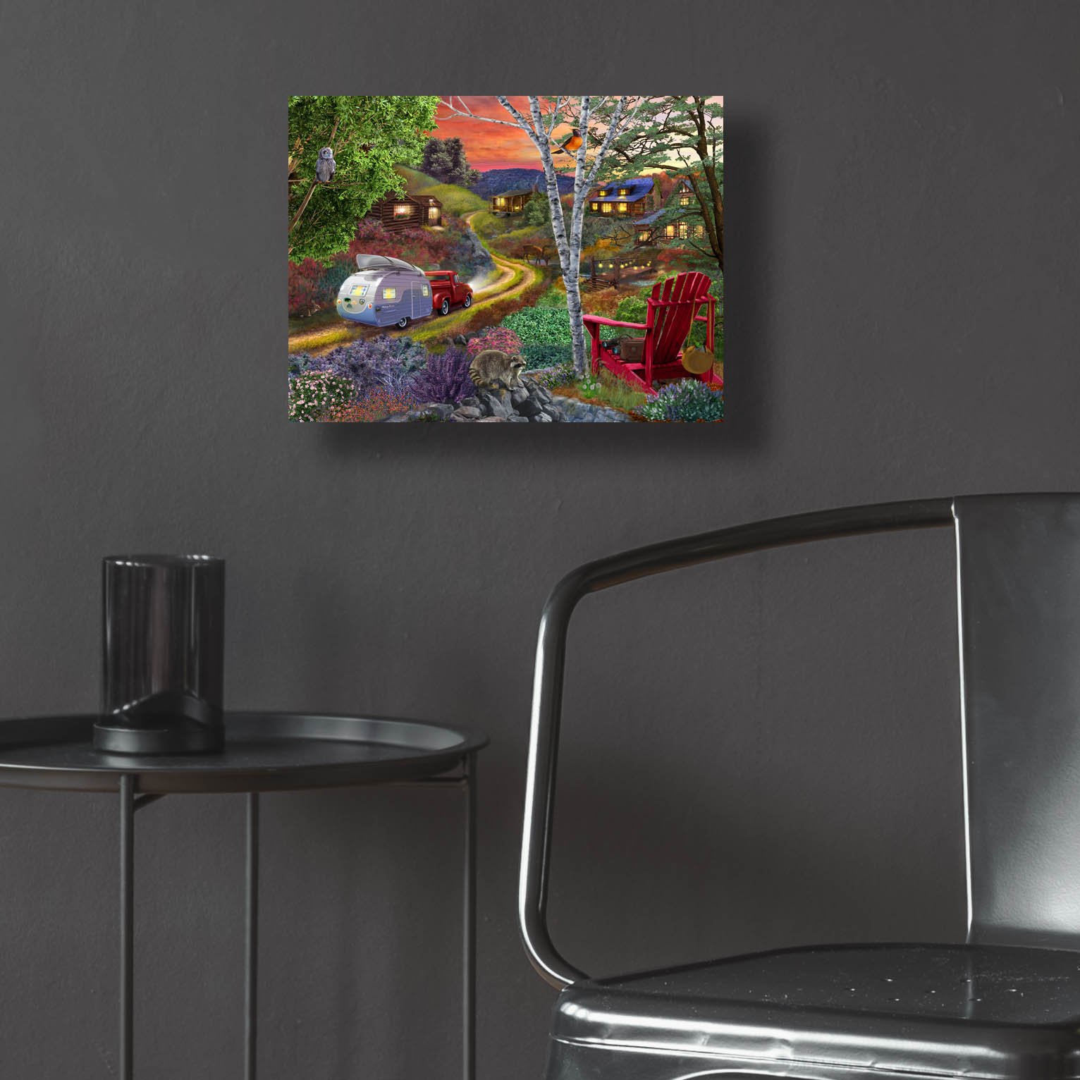 Union Rustic Neighbors 2' by Bigelow Illustrations Acrylic Glass Wall ...