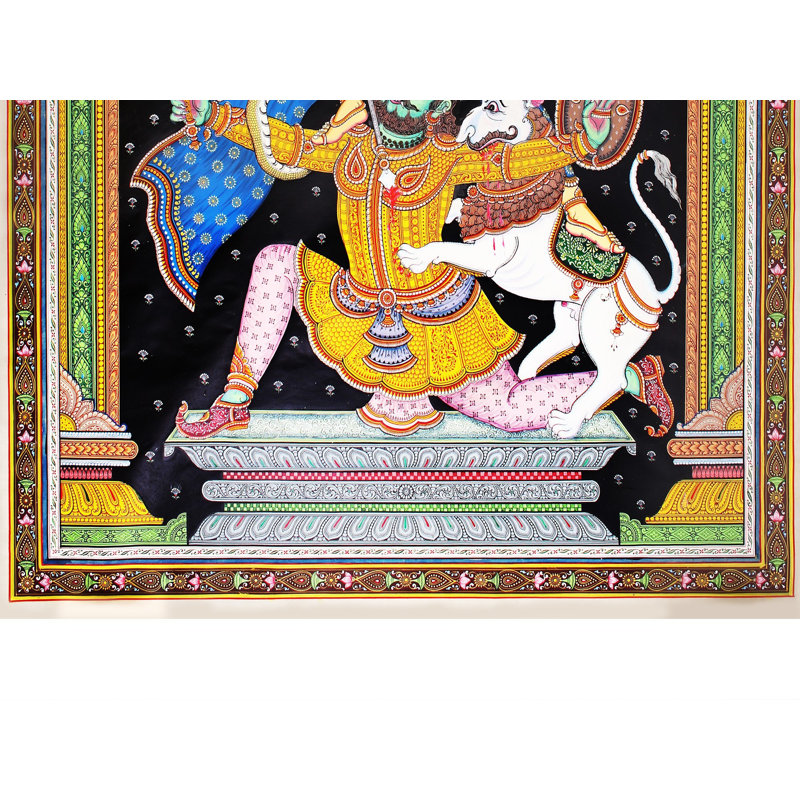Exotic India Goddess Durga Killing Demon Mahishasura | Patta Painting ...