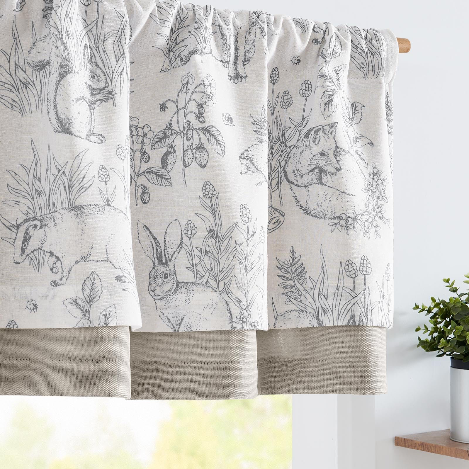 Gracie Oaks Linen Floral Valance Curtain Farmhouse Double Layer Valance ...