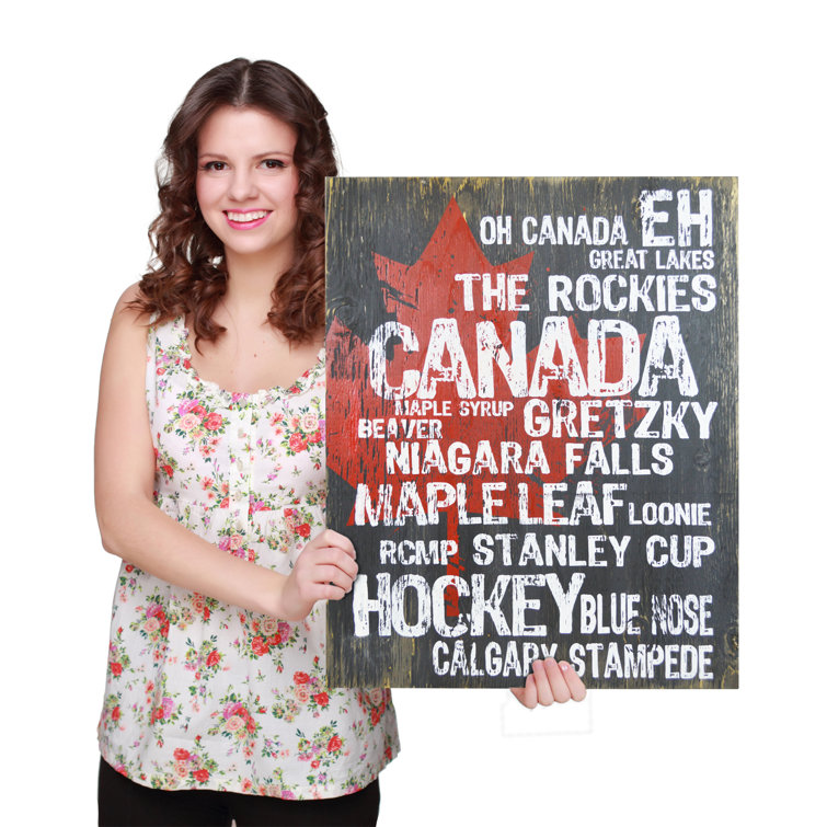 FiresideHome Oh Canada On Wood Textual Art & Reviews - Wayfair Canada
