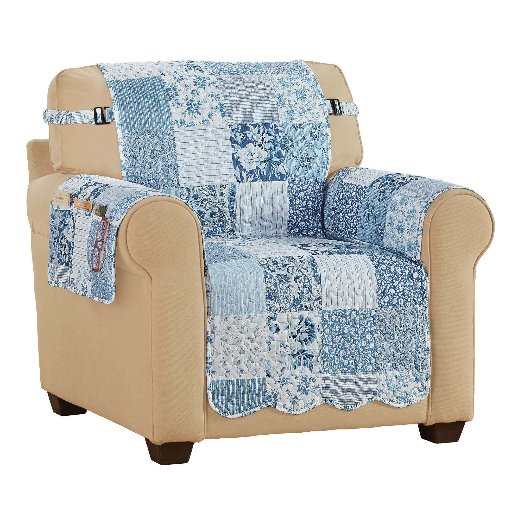 Ophelia & Co. Eden Floral Patchwork Scalloped Edge Furniture Protector ...