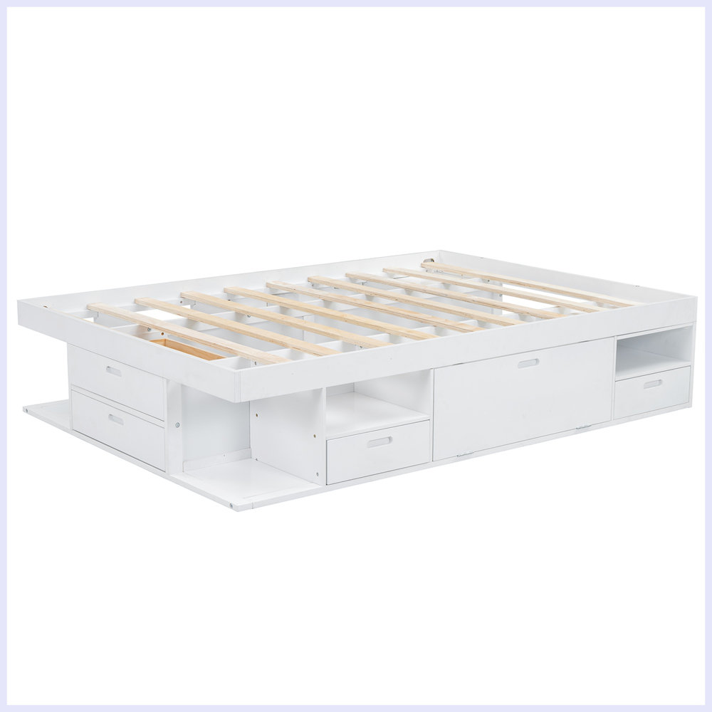 Red Barrel Studio® Modern Storage Platform Bed Frame with Multiple ...