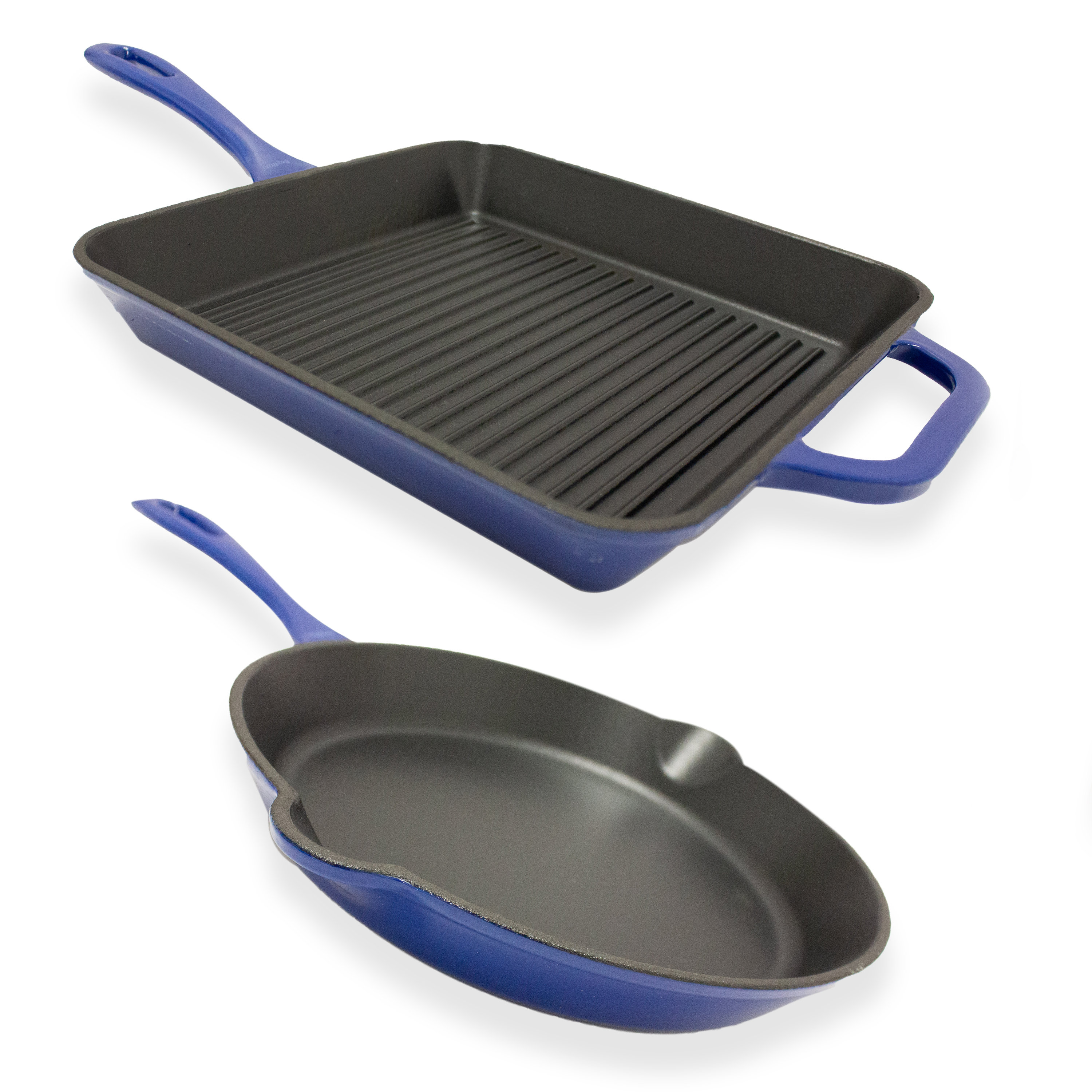 Prep & Savour Dorla 10" Non Stick Cast Iron 2 Piece Frying Pan Set ...