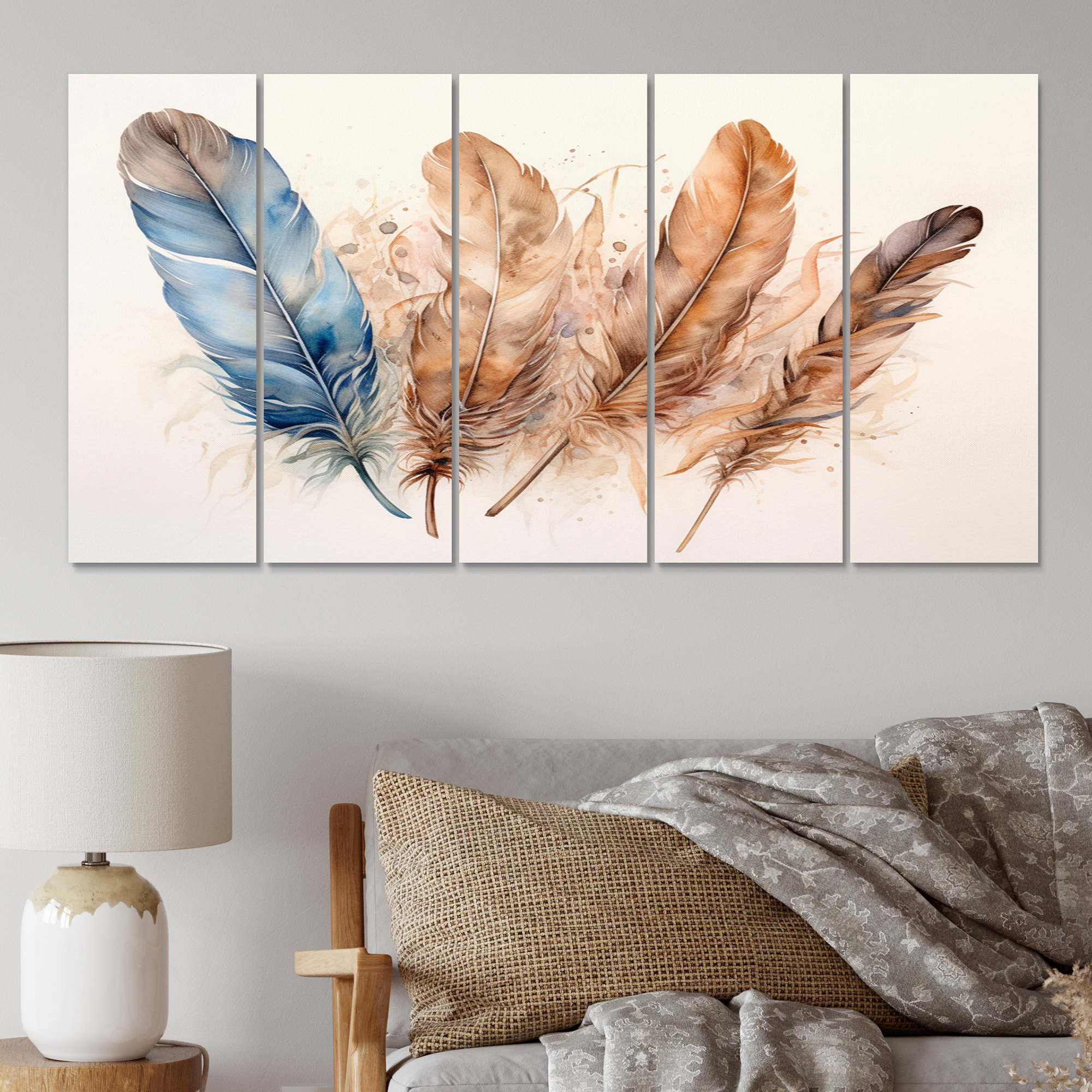 Dakota Fields Graceful Quills I - Feathers Canvas Print - 5 Equal ...