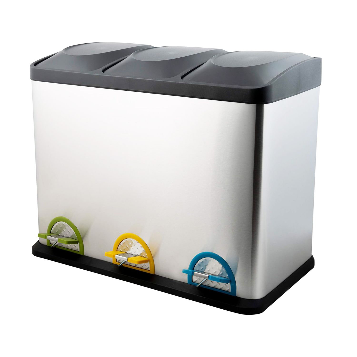 Giantx Steel Step On Multi-Compartments Trash & Recycling Bin ( 12 ...