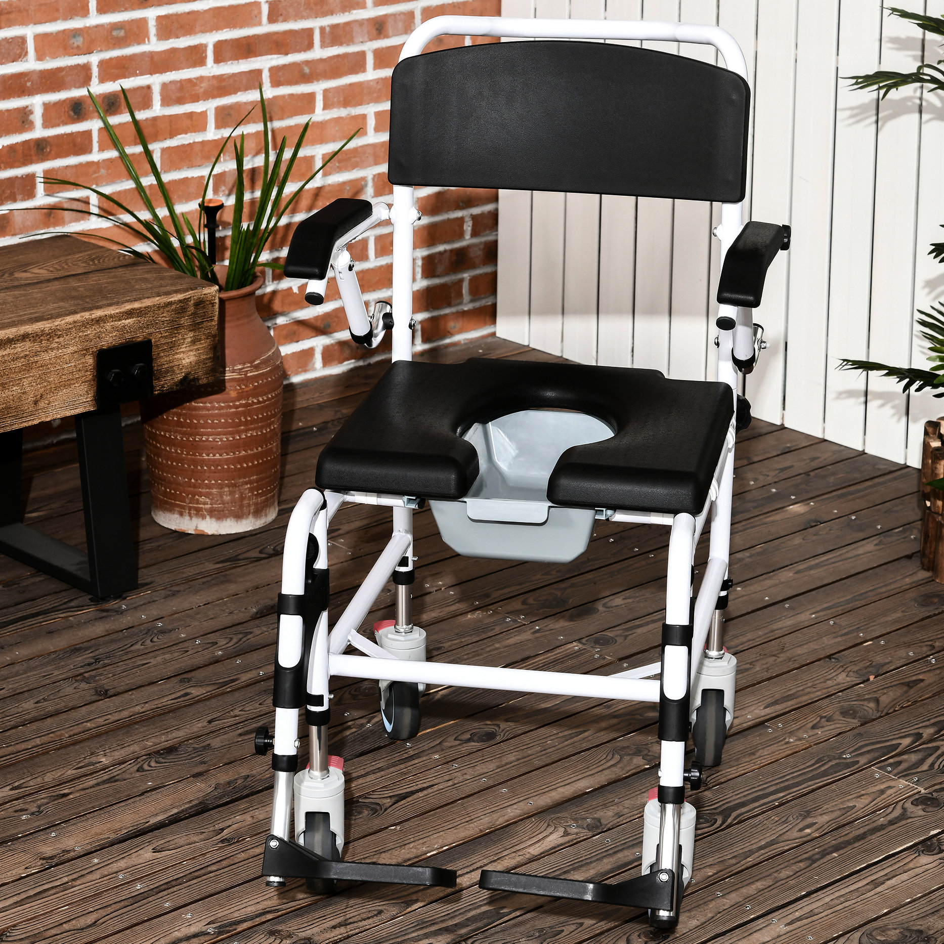 Orren Ellis Wheelchair With Waterproof Design, 17" Seat Width, Black ...