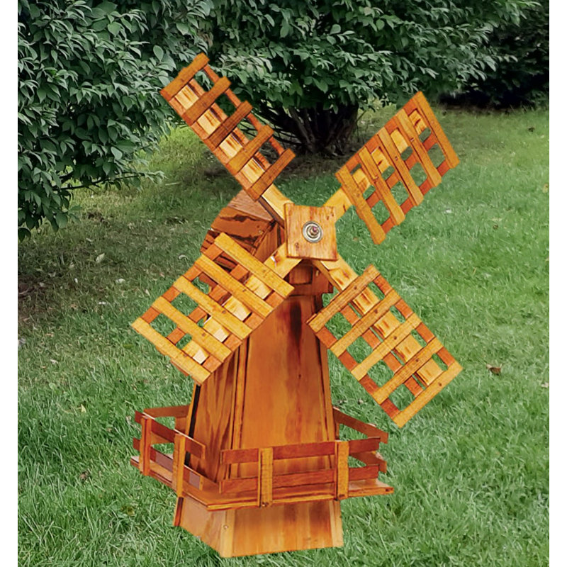 Arlmont & Co. Anjolina Amish Handmade Windmill | Wayfair