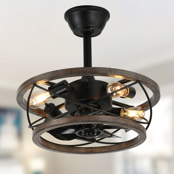 Cusp Barn CUSPAYLA73 18 Inch 4-Light Farmhouse Wood Ceiling Fan, French ...