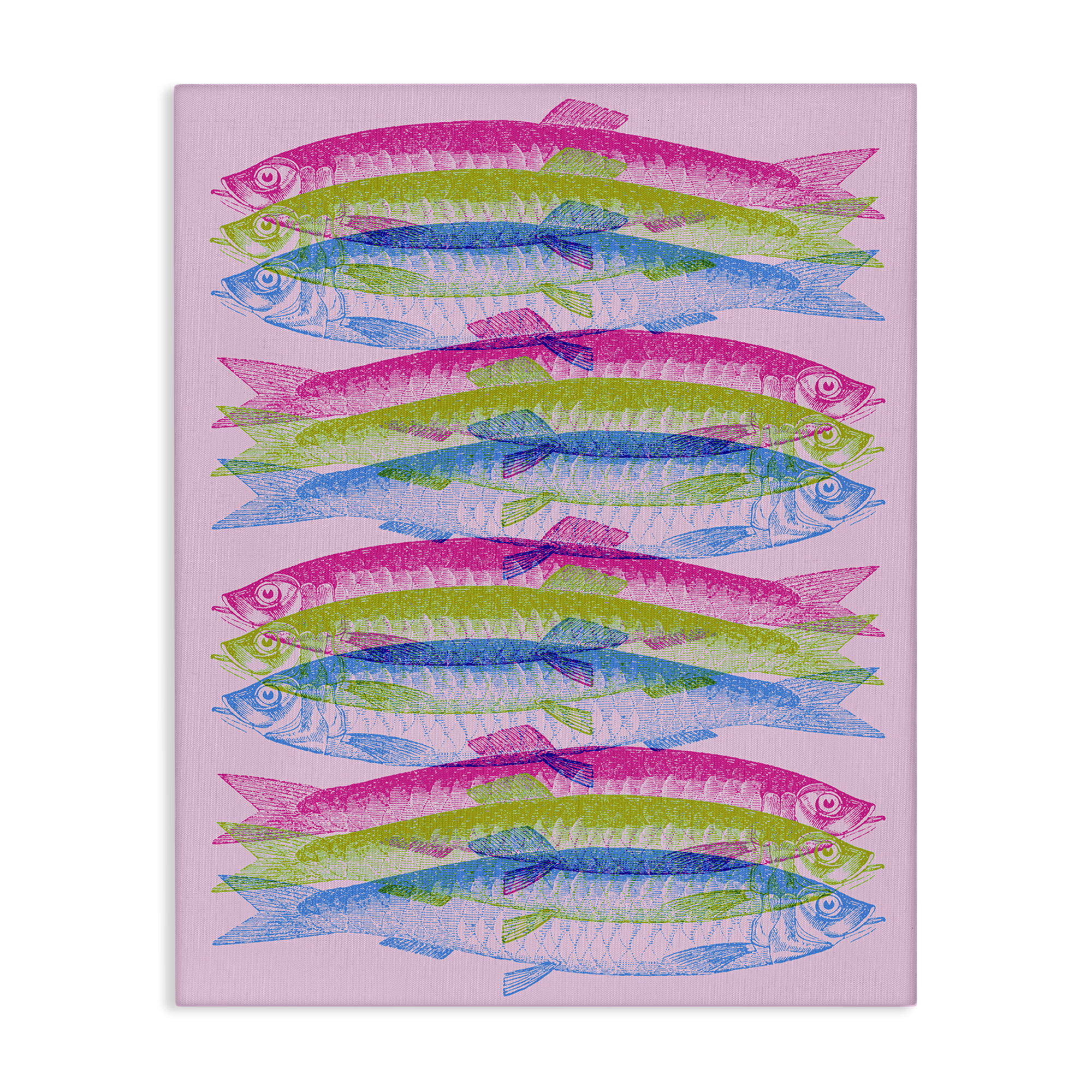 Highland Dunes Rainbow Layered Fish Canvas Wall Art by Daphne Polselli ...