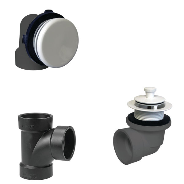 Westbrass Plumber's Pack 14" Tip-Toe Bathtub Leg Drain Assembly with No ...